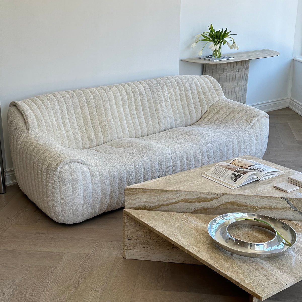 Cinna Sandra by Linge Roset Style Boucle Sofa – Shoppe Clover